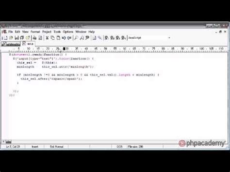 JQuery Tutorial 88 Minimum Text Field Length YouTube