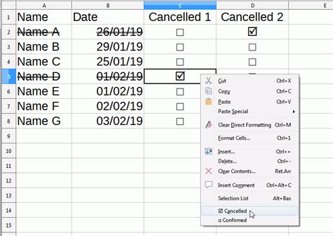 checkboxes and sorting english ask libreoffice