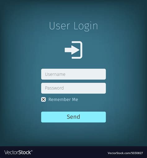 Web Login Panel With Button On Blue Royalty Free Vector Off Get