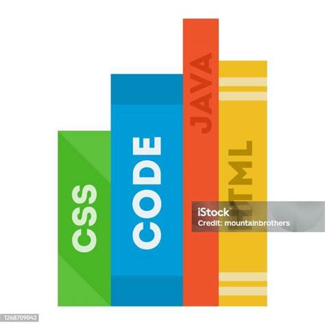 Vetores De Diferentes Livros De Programação De Cores Com Css De Texto