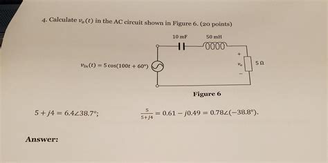 Solved 4 Calculate V T In The AC Circuit Shown In Figure Chegg Com