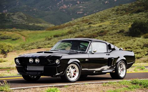 Vehicles Cars Ford Mustang Roads Muscle Hot Rod Tuning Black Wallpapers Hd Desktop