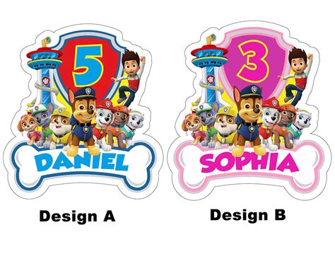 Personalized Paw Patrol Cake Topper Paw Patrol Birthday Cake Topper