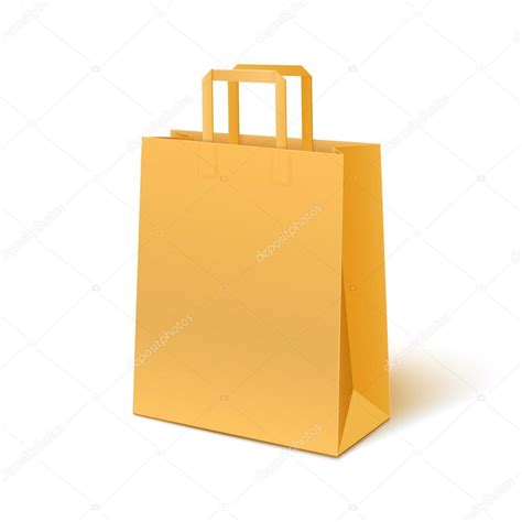 Blank Paper Bag Isolated On White Background Stock Vector By