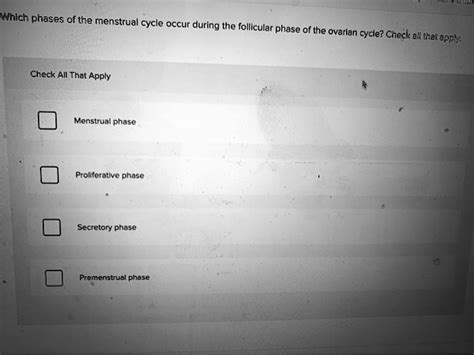 solved which phases of the menstrual cycle occur during the follicular