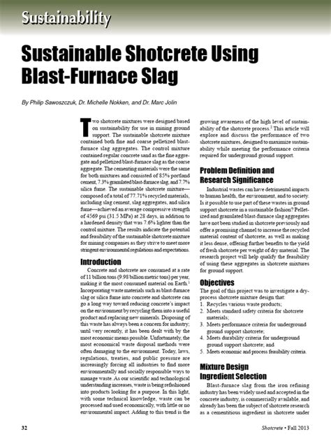 Sustainable Shotcrete Using Download Free Pdf Concrete