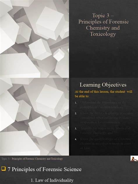 Lesson 3 Principles Of Forensic Chemistry And Toxicology Pdf Forensic Science Expert Witness