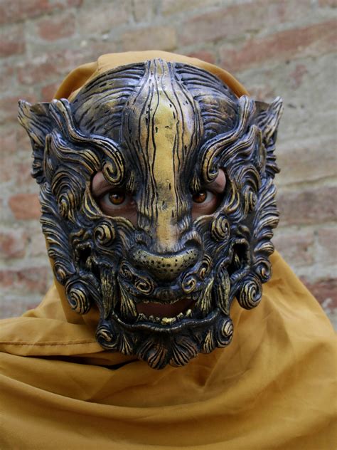 Made To Order Jade Oni Mask Japanese Demon Ogre Beast Tiger Cosplay