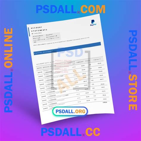 Paypal Bank Statement Pdf Templates