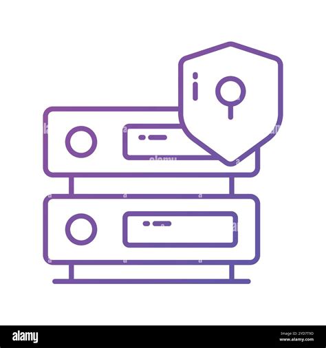 Protection Shield With Data Server Showing Concept Of Data Server Security Stock Vector Image