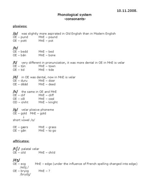Pdf Old English Phonological System Dokumentips