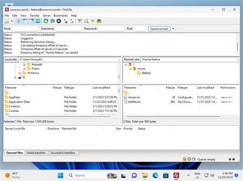 Fedora 39 ProFTPD Over SSL TLS Server World