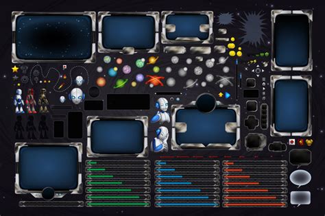 Sci Fi Gui By Free Game Assets Gui Sprite Tilesets