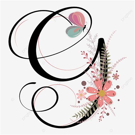 Letras Do Alfabeto G M O Lettering Com Flores Borboleta E Folhas Cart O