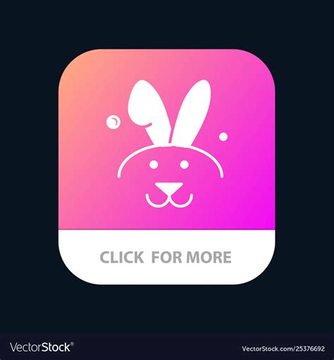 Bunny Easter Rabbit Mobile App Button Android Vector Image