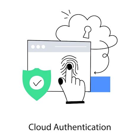 Premium Vector A Cloud Authentication Icon Is On A Screen With A Keypad And A Cloud