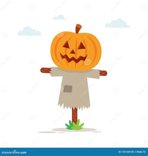 De Enge Vogelverschrikker Van Halloween Vector Illustratie