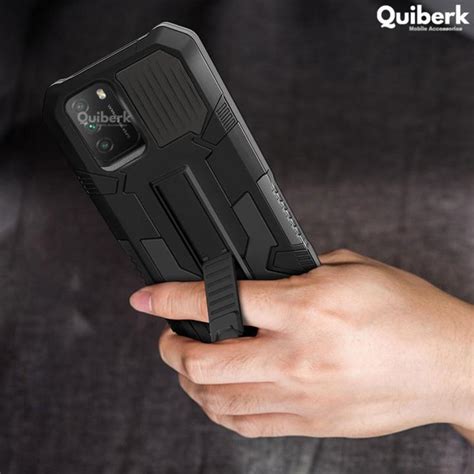 Quiberk For Xiaomi POCO M Phone Case Shockproof Invisible Foldable Kickstand Back Cover Daraz Pk