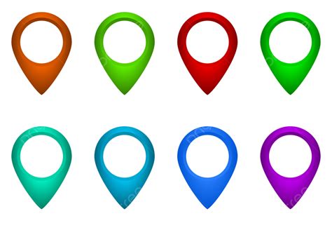 Set Of Colorful Pointers Icon System Colors Marker PNG Transparent