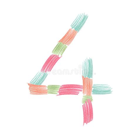 Number Four Birthday Date Drawn With Colored Pencils Save The Date Stock Illustration Number Four Birthday Date Drawn With Colored Pencils Save The Date Stock Illustration
