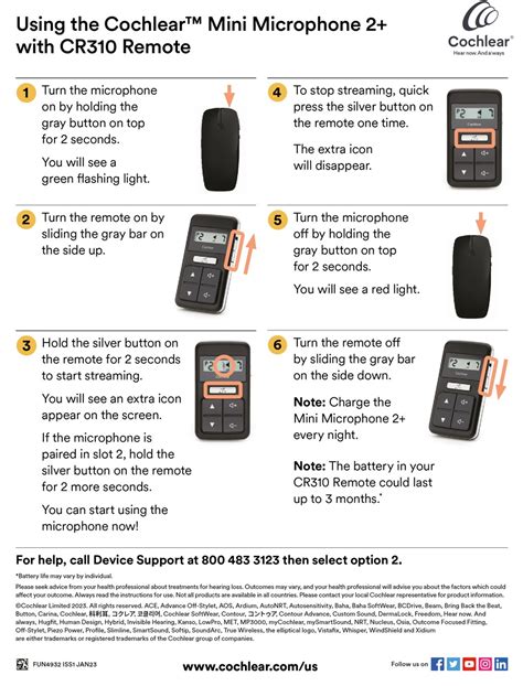 Cochlear Mini Microphone 2 Manual Pdf Download Manualslib