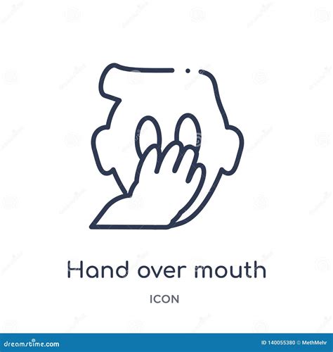 Linear Hand Over Mouth Emoji Icon From Emoji Outline Collection Thin