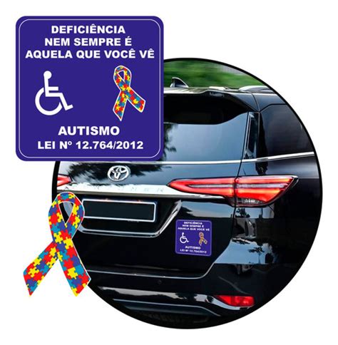 Adesivo Simbolo Autista Autismo Externo Carro Pcd Lei Parcelamento Sem Juros