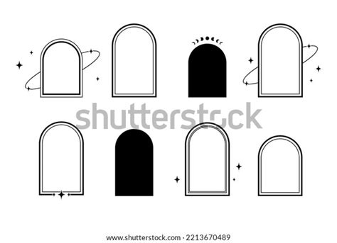 Set Minimal Arc Frame Vector Illustration Stock Vector Royalty Free
