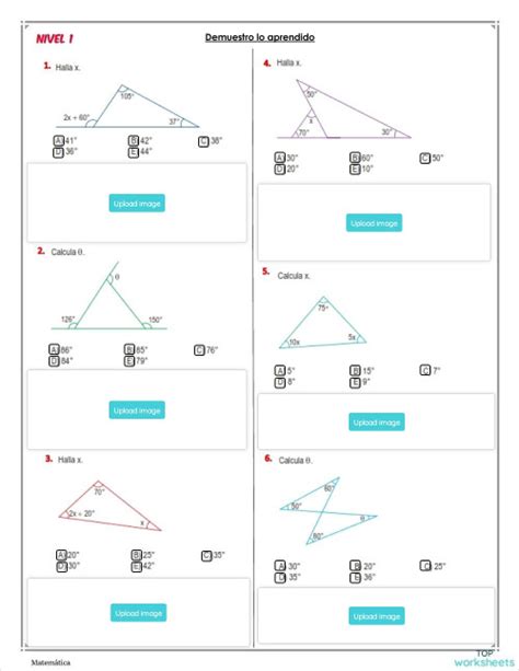 Triángulos Fichas Interactivas Y Ejercicios Online Topworksheets