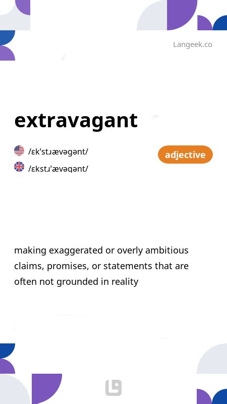 Definition And Meaning Of Extravagant Picture Dictionary