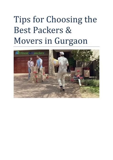 Ppt Tips For Choosing The Best Packers And Movers In Gurgaon Powerpoint