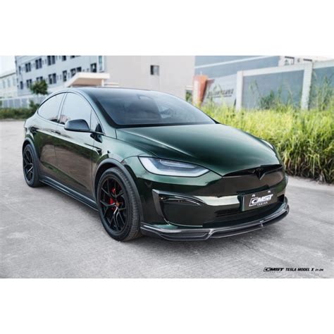 Faldones Laterales De Carbono CMST Tesla Model X LR Plaid 2021