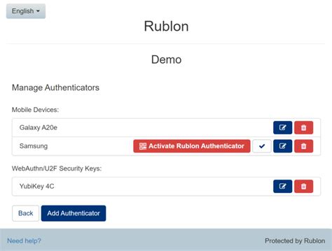 Manage Authenticators Rublon User Guide
