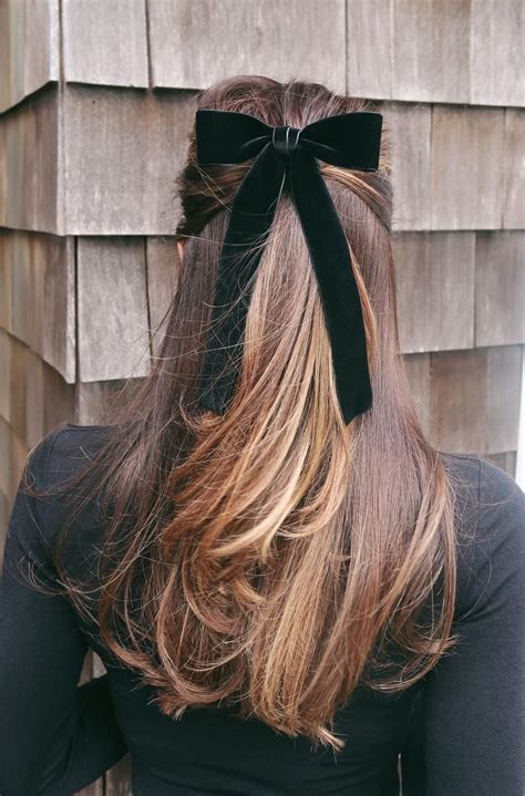 Negro Terciopelo Arco Del Pelo Barrette Arco De Pelo Etsy Wedding