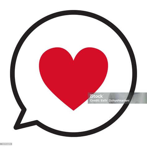 Icône Du Cœur En Discours Bulle Valentin Vector Illustration Isolé Sur