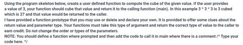 solved using the program skeleton below create a user