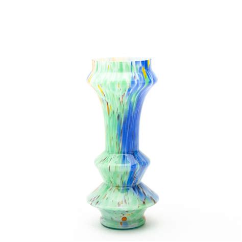 Art Deco Splatter Glass Layered Vase From Kralik Ernst Steinwald For