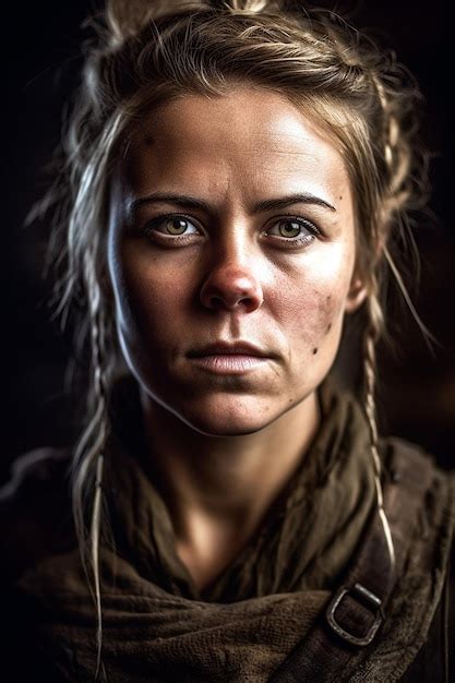 Premium Ai Image A Portrait Of A Woman With Braids And Braids