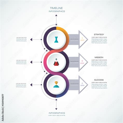 Vector Infographics Timeline Design Template With 3D Paper Label