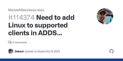 Need To Add Linux To Supported Clients In ADDS Documentation Issue