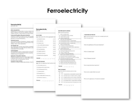 Ferroelectricity Teaching Resources