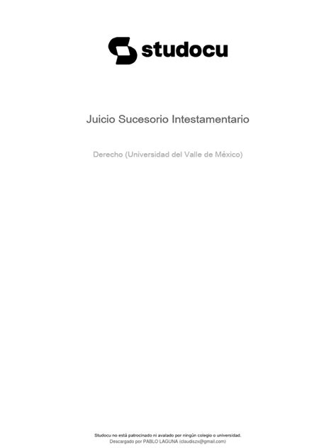 Juicio Sucesorio Intestamentario Pdf