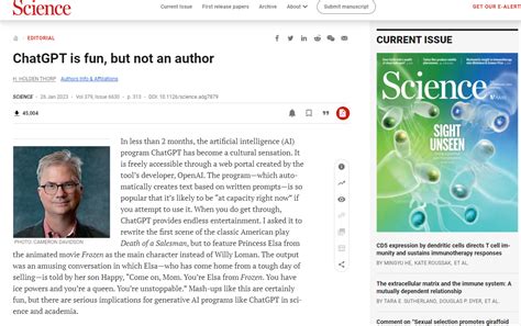Chatgpt火爆科研圈，登上《nature》《science》正刊chatgpt Is Fun But Not An Author Csdn博客