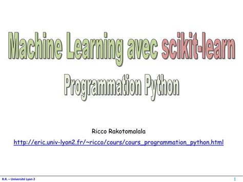 Pj Machine Learning Avec Scikit Learnpdf