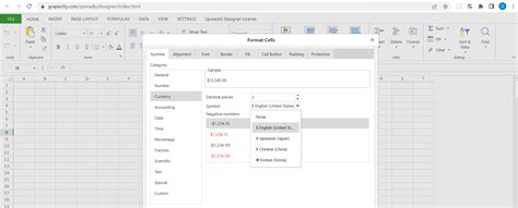 Create New Currency Formating For New Language Spreadjs Spreadjs Mescius Forums