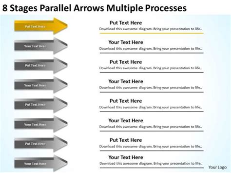 Stages Parallel Arrows Multiple Processes Barbershop Business Plan PowerPoint Slides