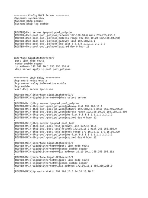 Dhcp Config Pdf