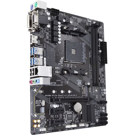 Gigabyte GA-A320M-S2H V2 AMD B350 So.AM4 Dual Channel DDR4 mATX Retail ...