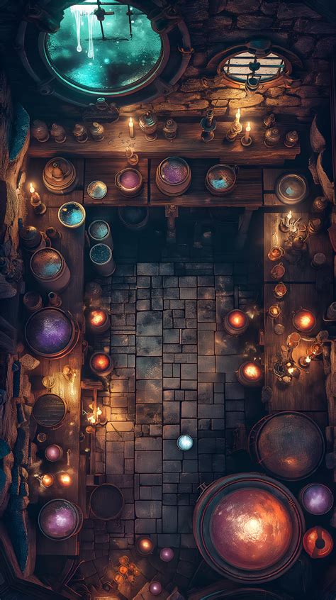 Alchemists Lab Battle Map Magical Laboratory Ttrpg Map For Dnd Vtt Gridless Digital
