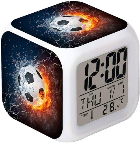 Rectangular White Base LED Digital Clock Battery Size Dimension 18 X 15 X 11 Inch L X W X